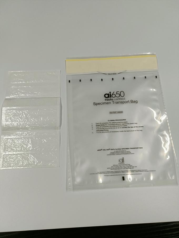AI 650 95kpa Biohazard Specimen Bag Lab Biohazard Specimen Bags For ...