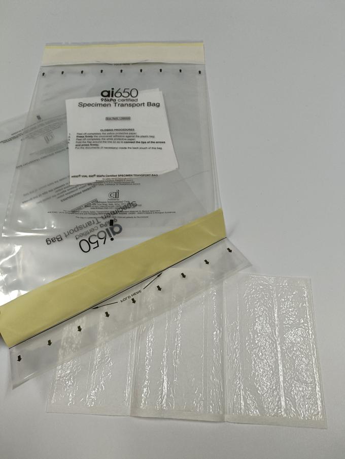 AI 650 95kpa Specimen Bags Black Clear Safety Bags Bio Hazardous Bags ...