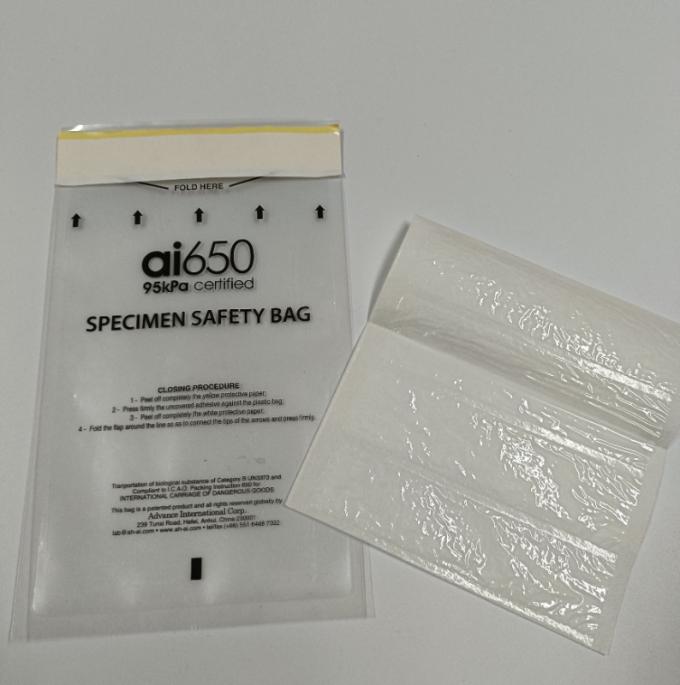 Various Size 95kPa Biohazard Bag For Medical Envelopes Transport