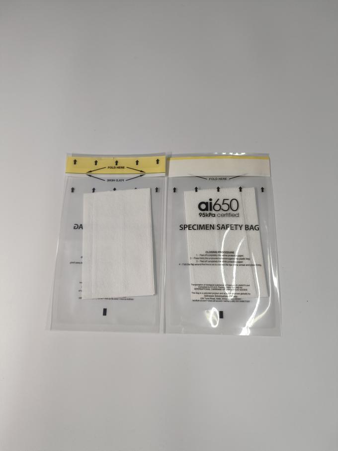 Writable Surface 95kpa Specimen Transport Bag Plastic