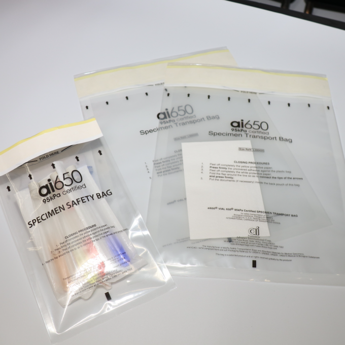 Custom Printed Clear Zip Lock Bag For Biohazard Specimen Transport
