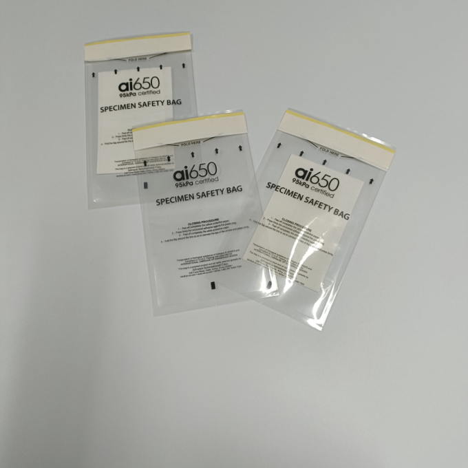 Custom Printed Clear Zip Lock Bag For Biohazard Specimen Transport