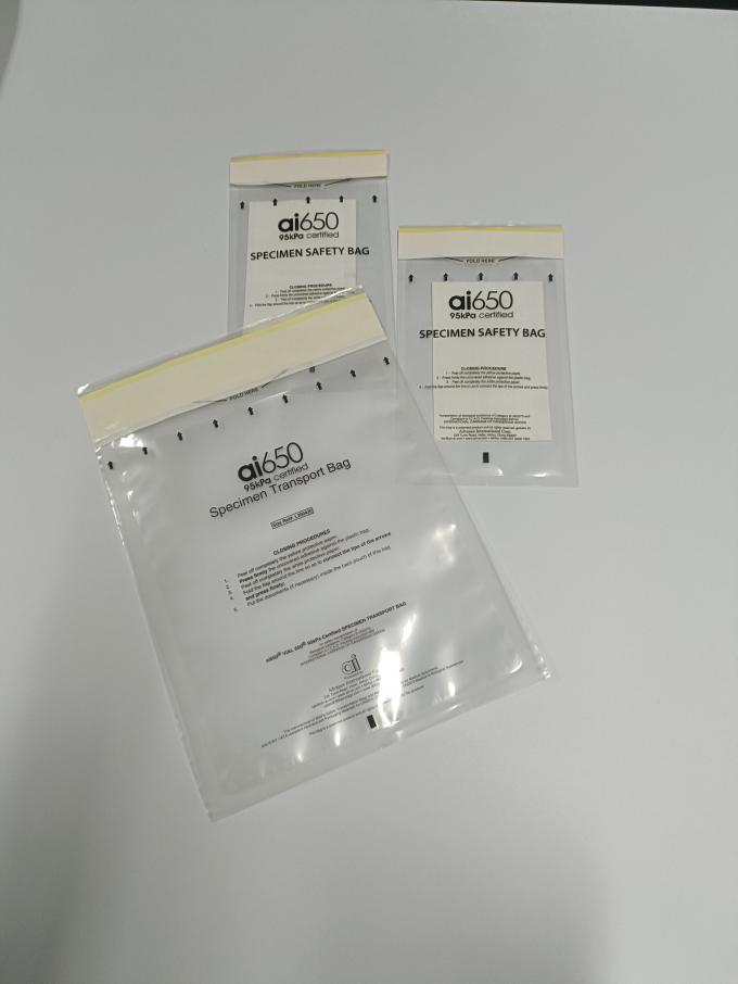 Plastic PE Transport Zip Lock Medical Biohazard Specimen Bag For Hospital