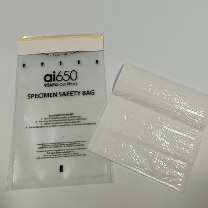 Plastic Packaging Biohazard Specimen Transport Bag Disposable