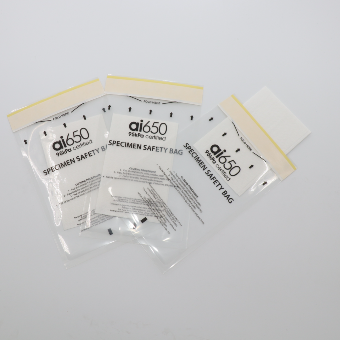 Yellow Symbol Biohazard Specimen Bag With Document Wallet Zip Lock Zipper