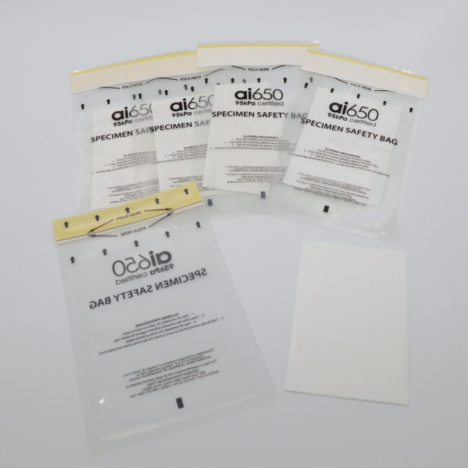 Sample Medical Lab 95kpa Specimen Transport Bag With Document Pouch