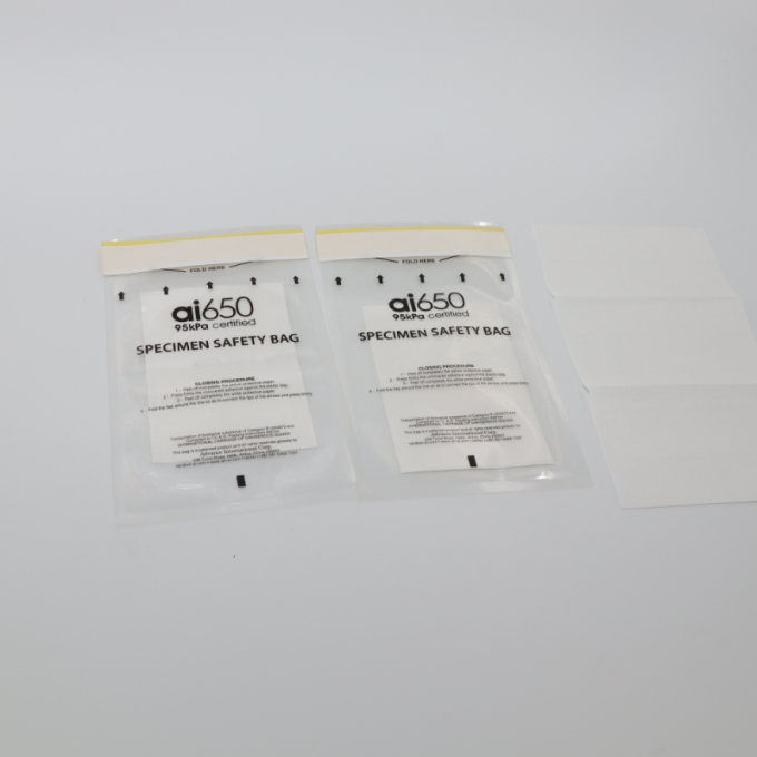 Biohazard Specimen Zip Lock Bio Safety 95kPa Transport Bag For Lab Hospital
