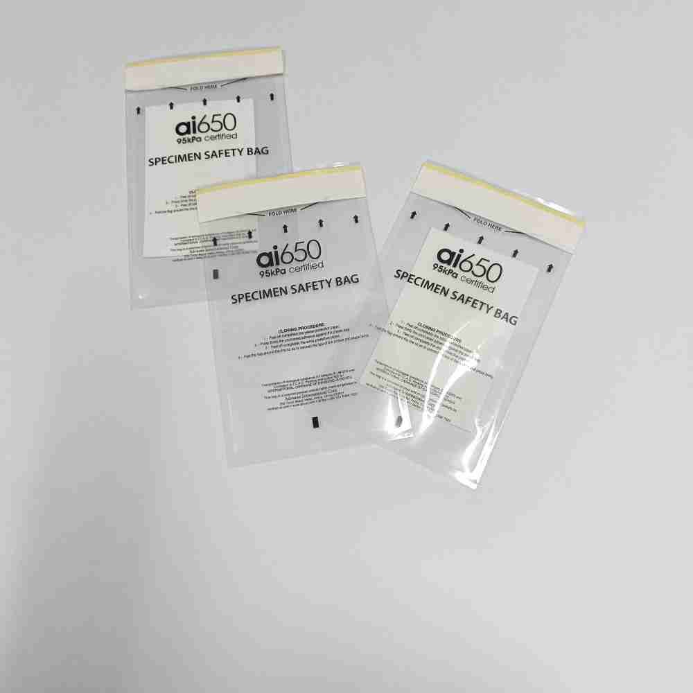 Customized Laboratory Specimen Bags With Biohazard Self Adhesive Top