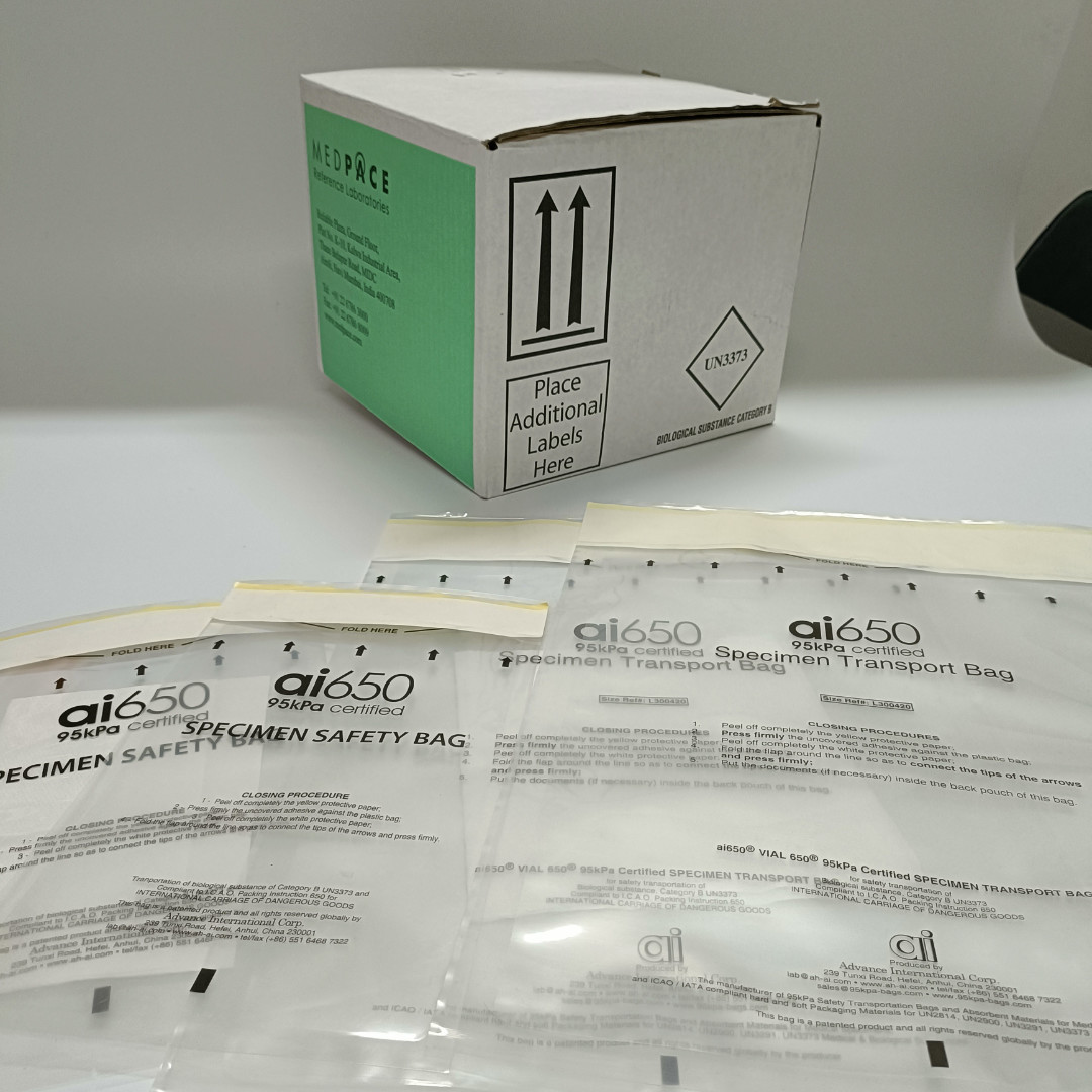 LDPE Biohazard Lab Bags For Sample Transport Specimen