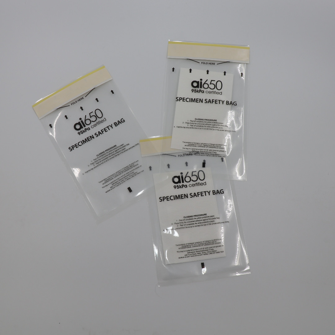 Plastic Biohazard Specimen Transport Bag Transparent Disposable