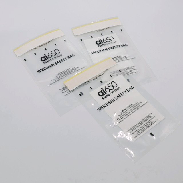 Laboratory 3 Wall 95kPa Biohazard Specimen Bag Customized