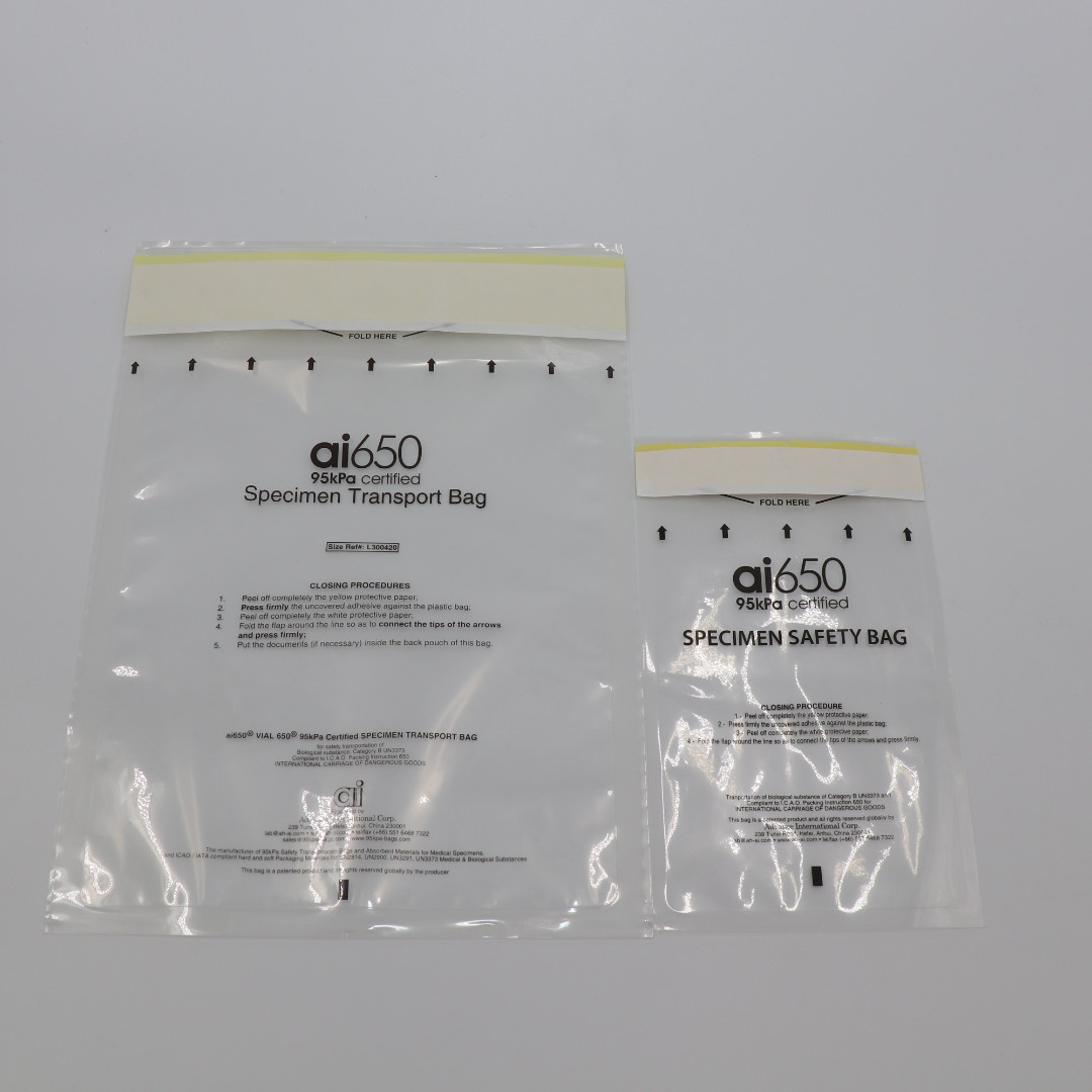Self Sealing 95kPa Transport Bags Plastic For Laboratory Pathology