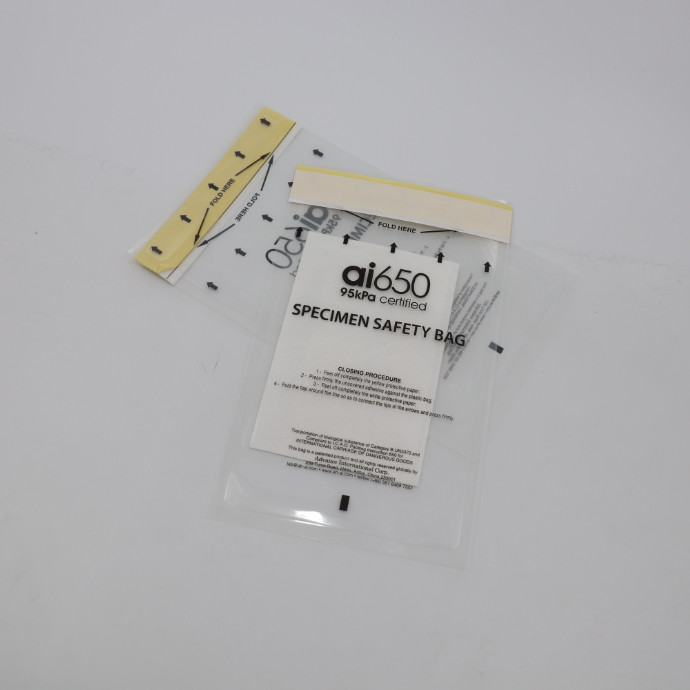 Plastic Lab Pathology Biohazard Specimen Transport Bag Ziplock Sealing