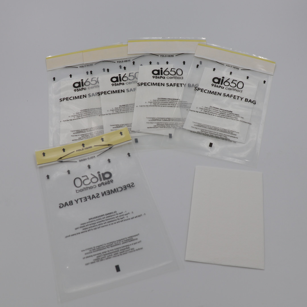 Sample Medical Lab 95kpa Specimen Transport Bag With Document Pouch