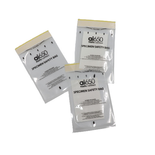 2 Wall Plastic Biohazard Specimen Transport Bags For Laboratory Medical Use
