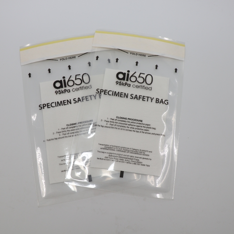 95 KPa Compliant Biohazard Specimen Bag With Absorbent Pad And Sample ...